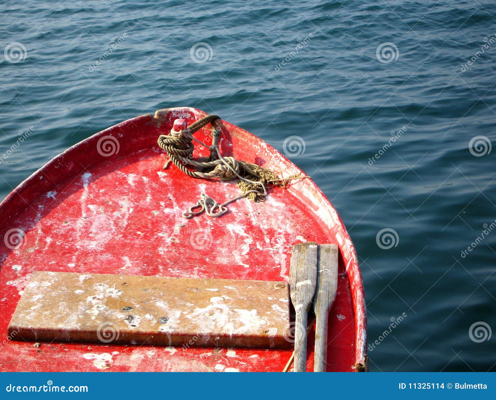 Weathered red rowing boat stock photo. Image of ocean - 11325114