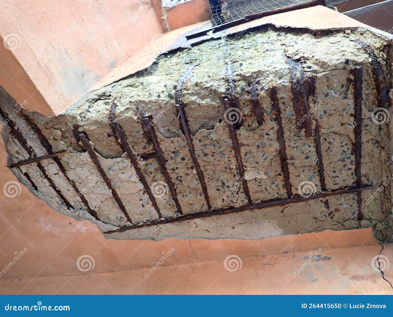 Weathered Reinforced Concrete Structure Danger Stock Photo - Image of ...