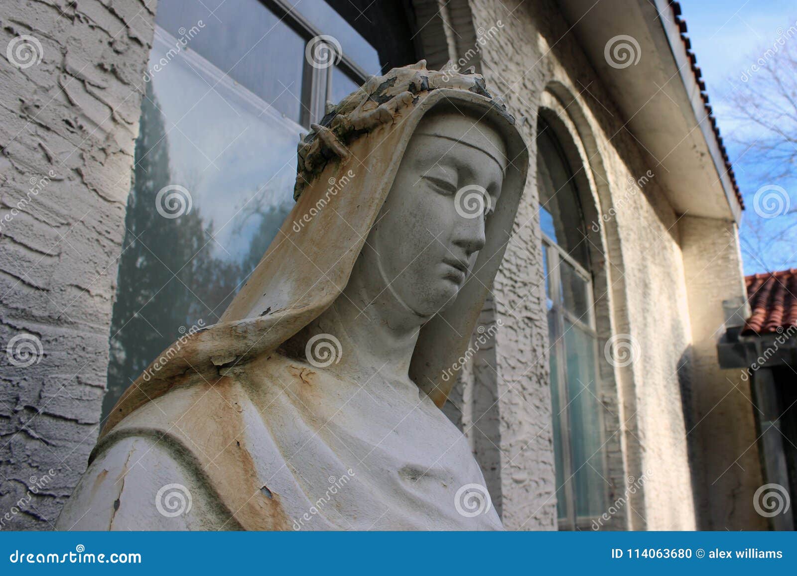 Weathered Religious Marble Virgin Mary Statue in Church Cemetery ... Weathered Religious Marble Virgin Mary Statue in Church Cemetery ...