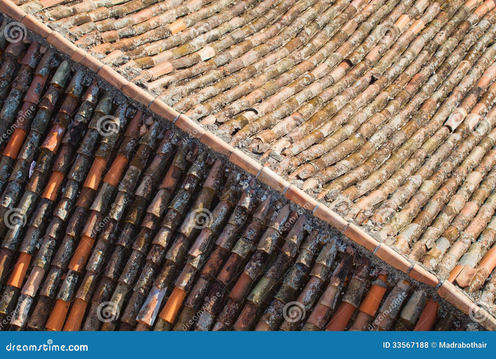 Weathered roof stock photo. Image of tiles, rooftop, roof - 33567188