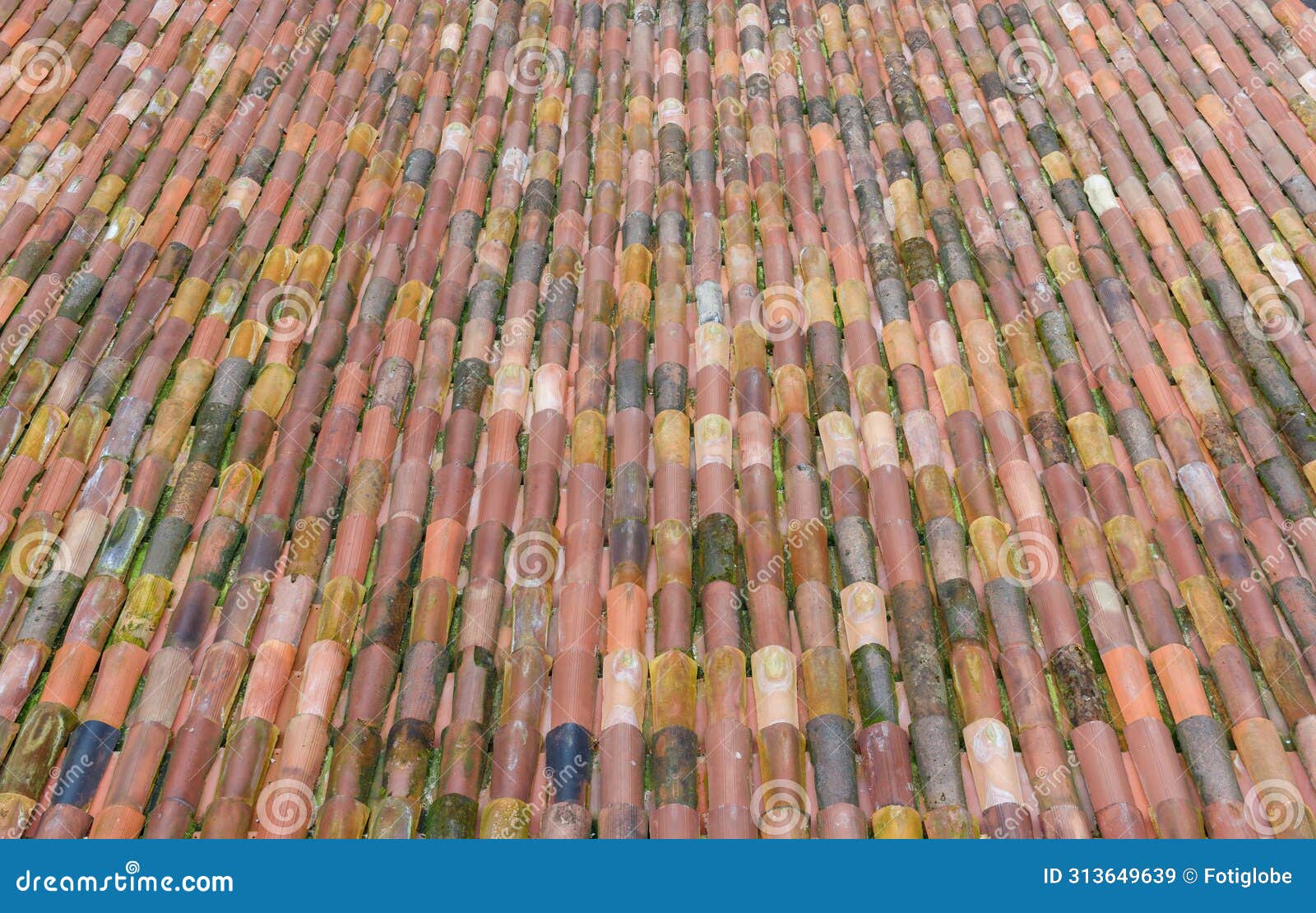Weathered Rooftop Tiles Seen from Above Top View Stock Image - Image of ...