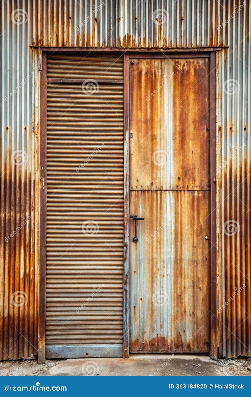 Weathered Rusted Corrugated Iron Door Texture Stock Illustration ...