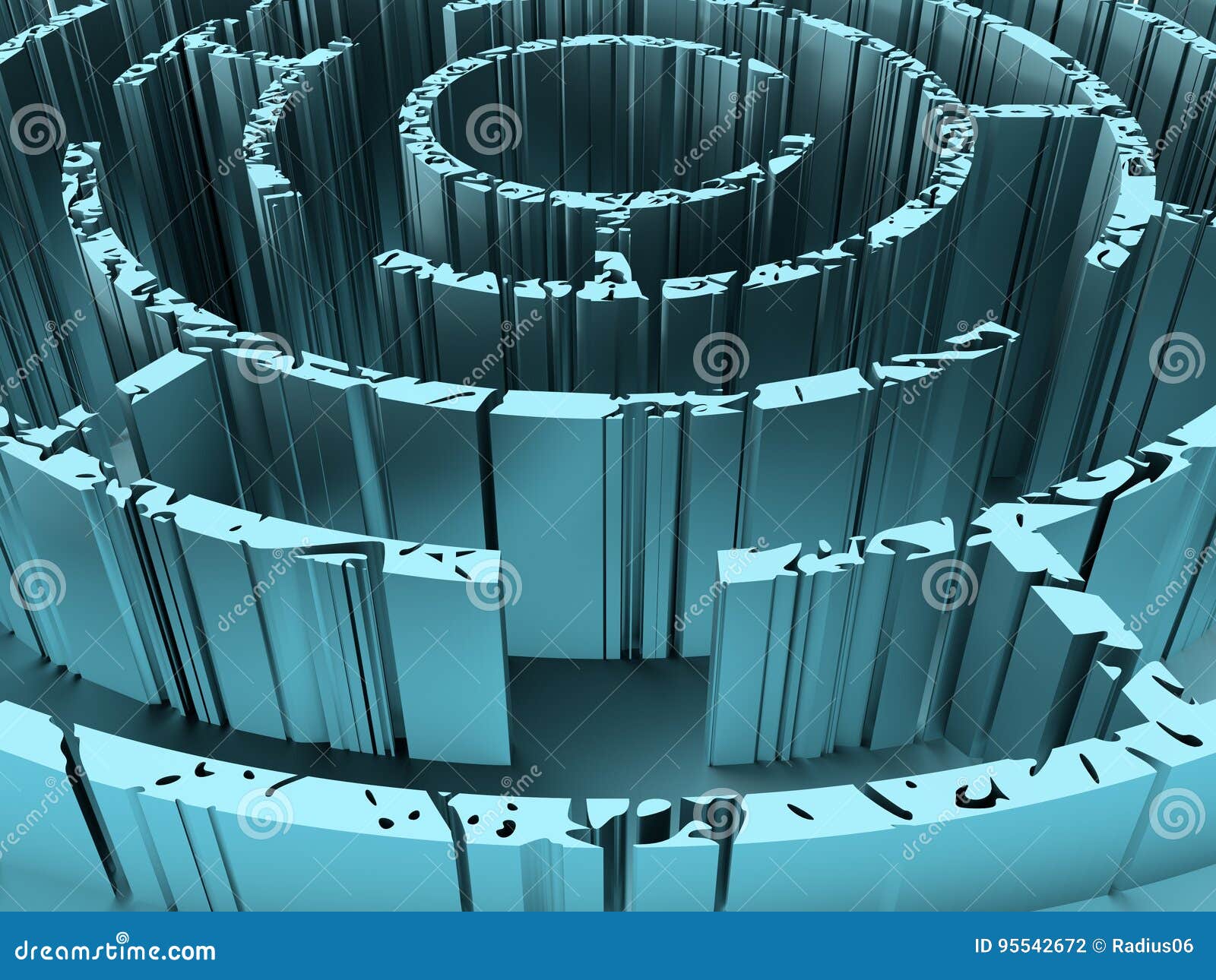 Metallic 3D Maze Object On White Background Royalty-Free Illustration ...