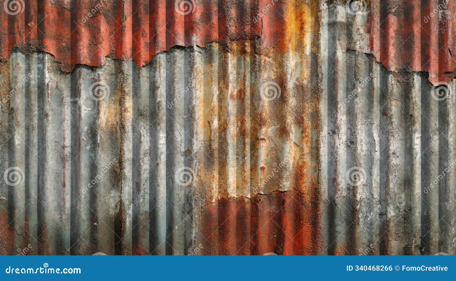 Rusty Corrugated Metal Wall With Vertical Ridges Royalty-Free Stock ...