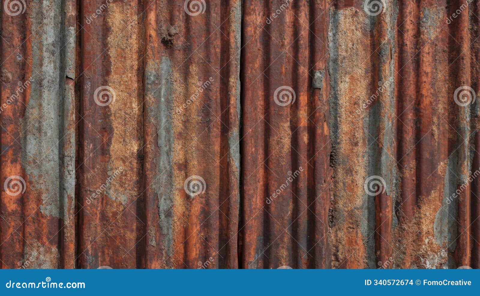 Rusty Corrugated Metal Wall With Vertical Ridges Royalty-Free Stock ...