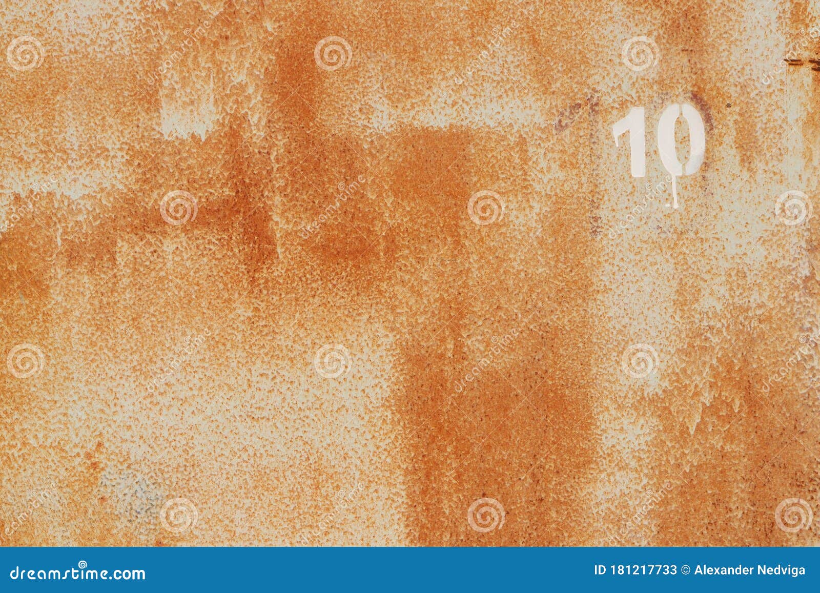 Weathered Rusty Painted Wall Texture. Number 10 Stock Image - Image of ...