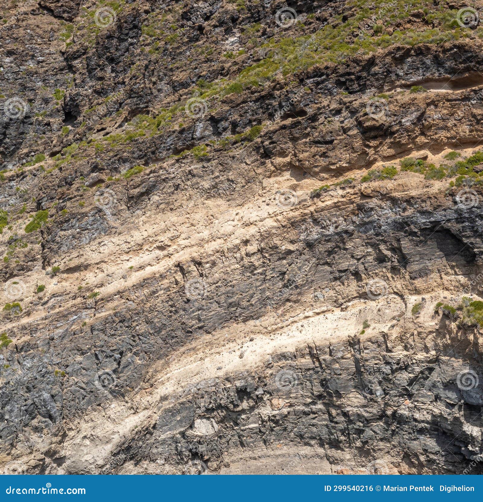 Weathered Seaside Rock Face Texture. Aged Volcanic Stone Wall Surface ...