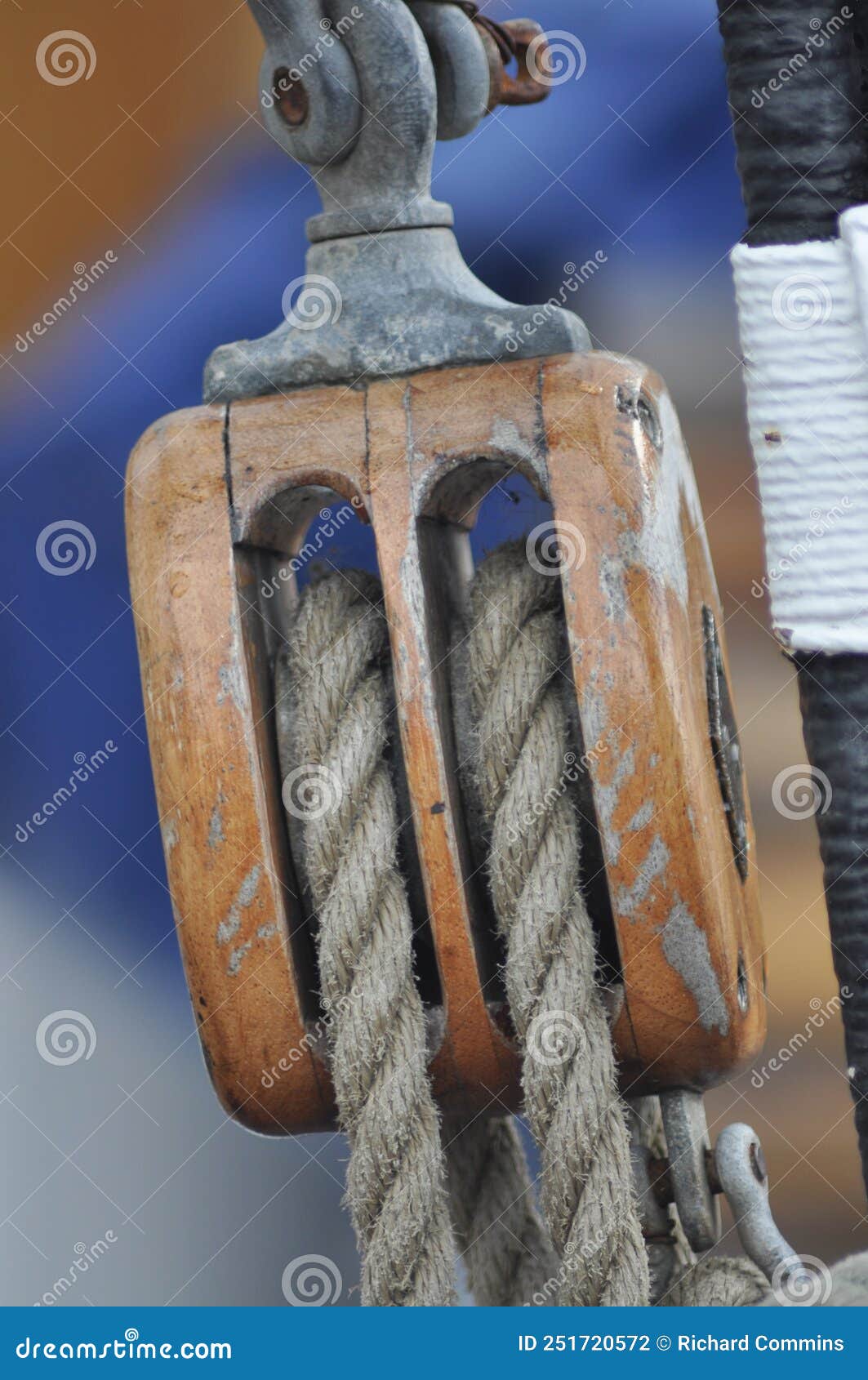 Weathered ship s Pully stock photo. Image of worn, spully - 251720572