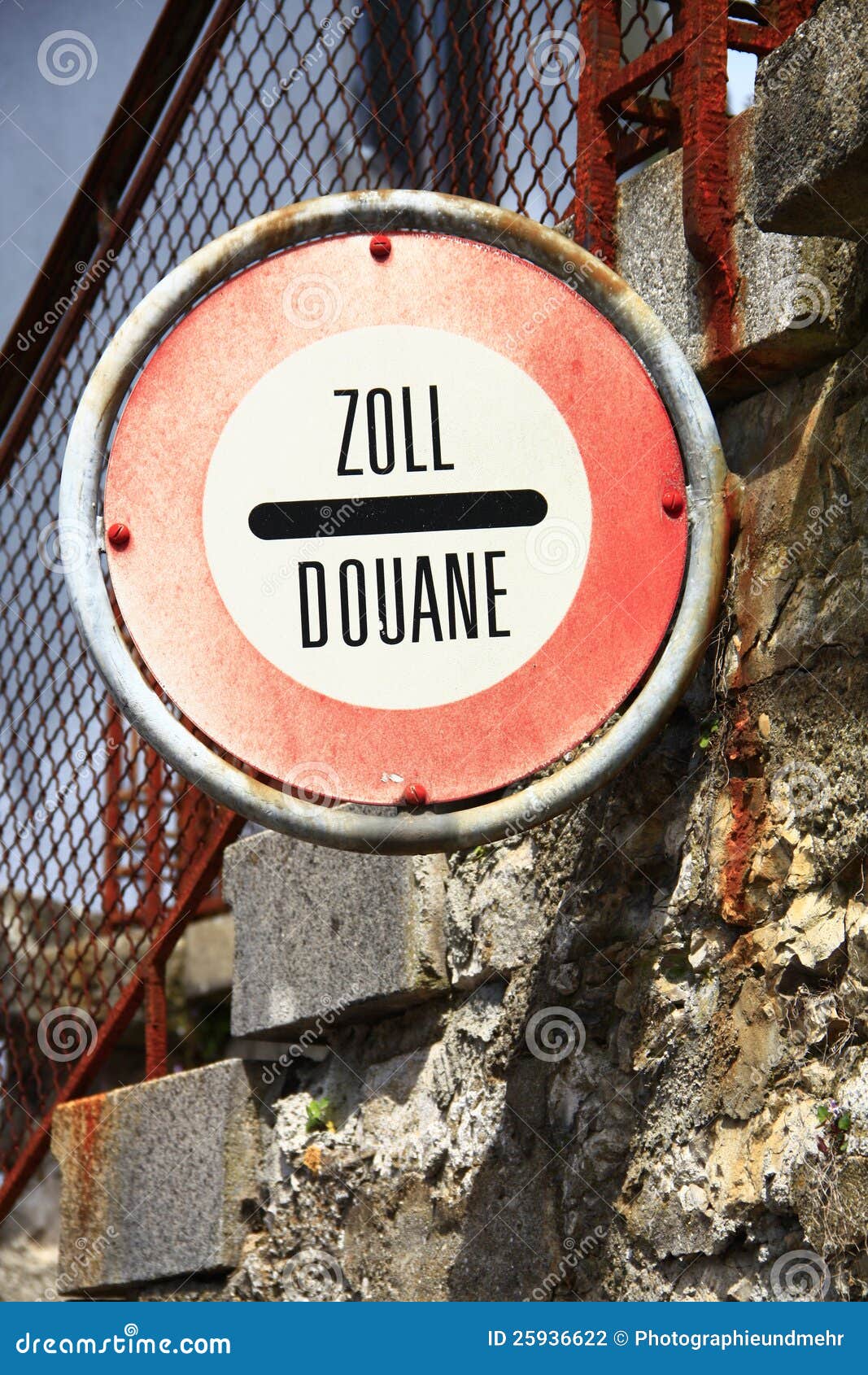 Weathered Sign Customs Station Stock Photo - Image of state, black ...