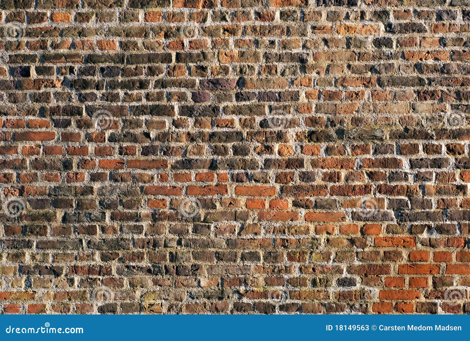 Weathered Stained Old Brick Wall Background Stock Image - Image of ...