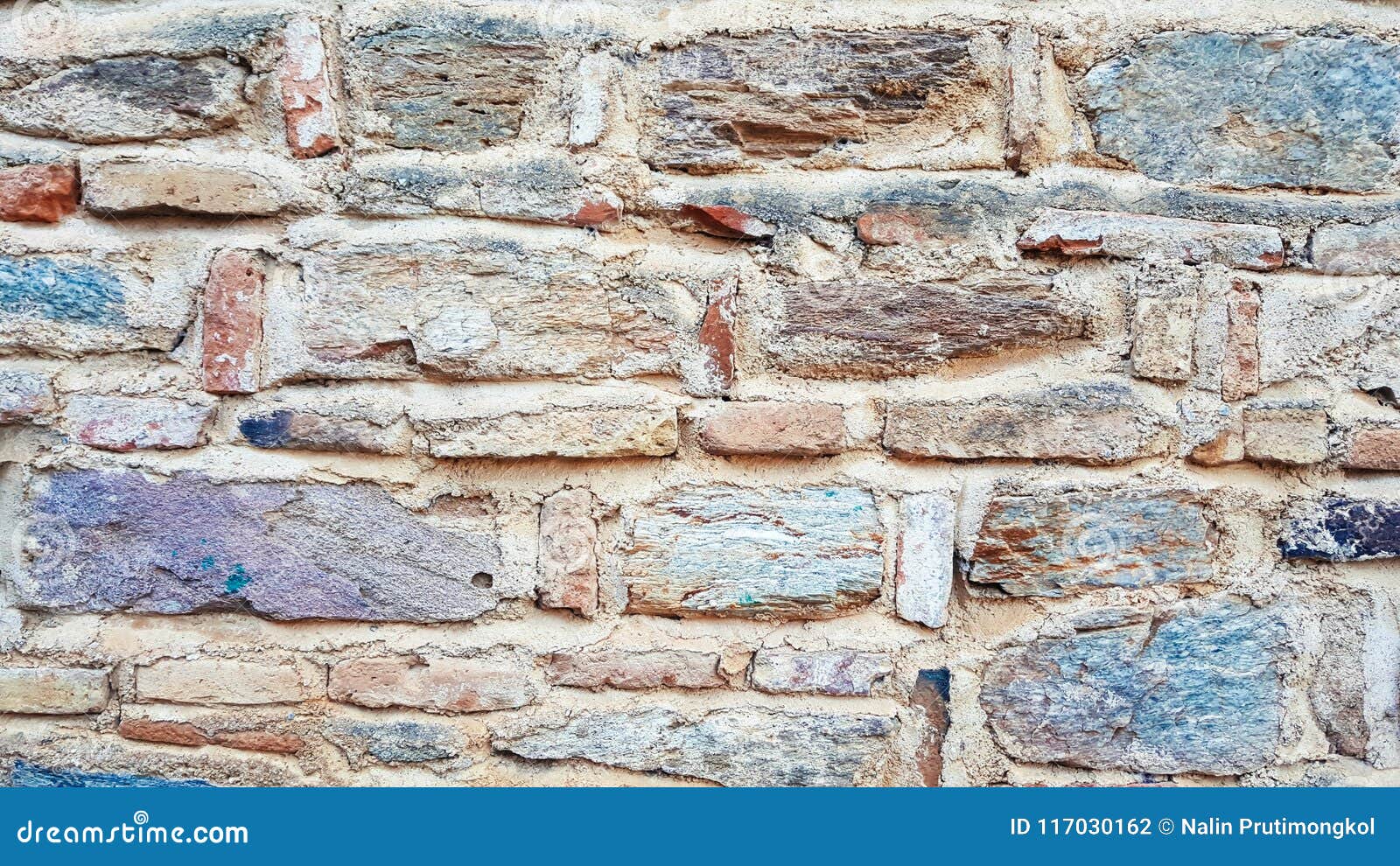 Weathered Stained Old Stone Brick Wall Stock Photo - Image of ...