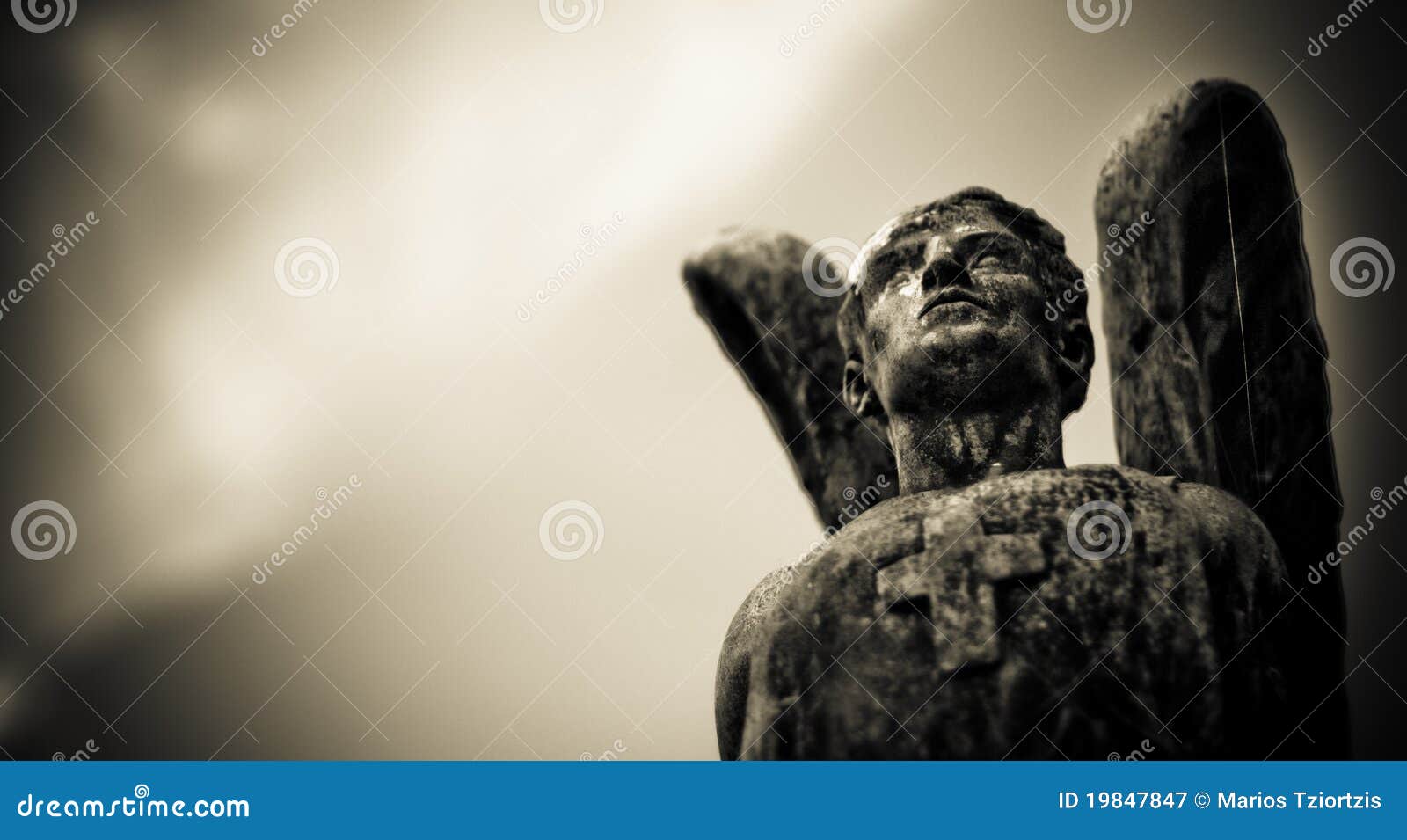 Old Stone Angel Monument In The Most Famous Cemetery Of Paris Pere ...