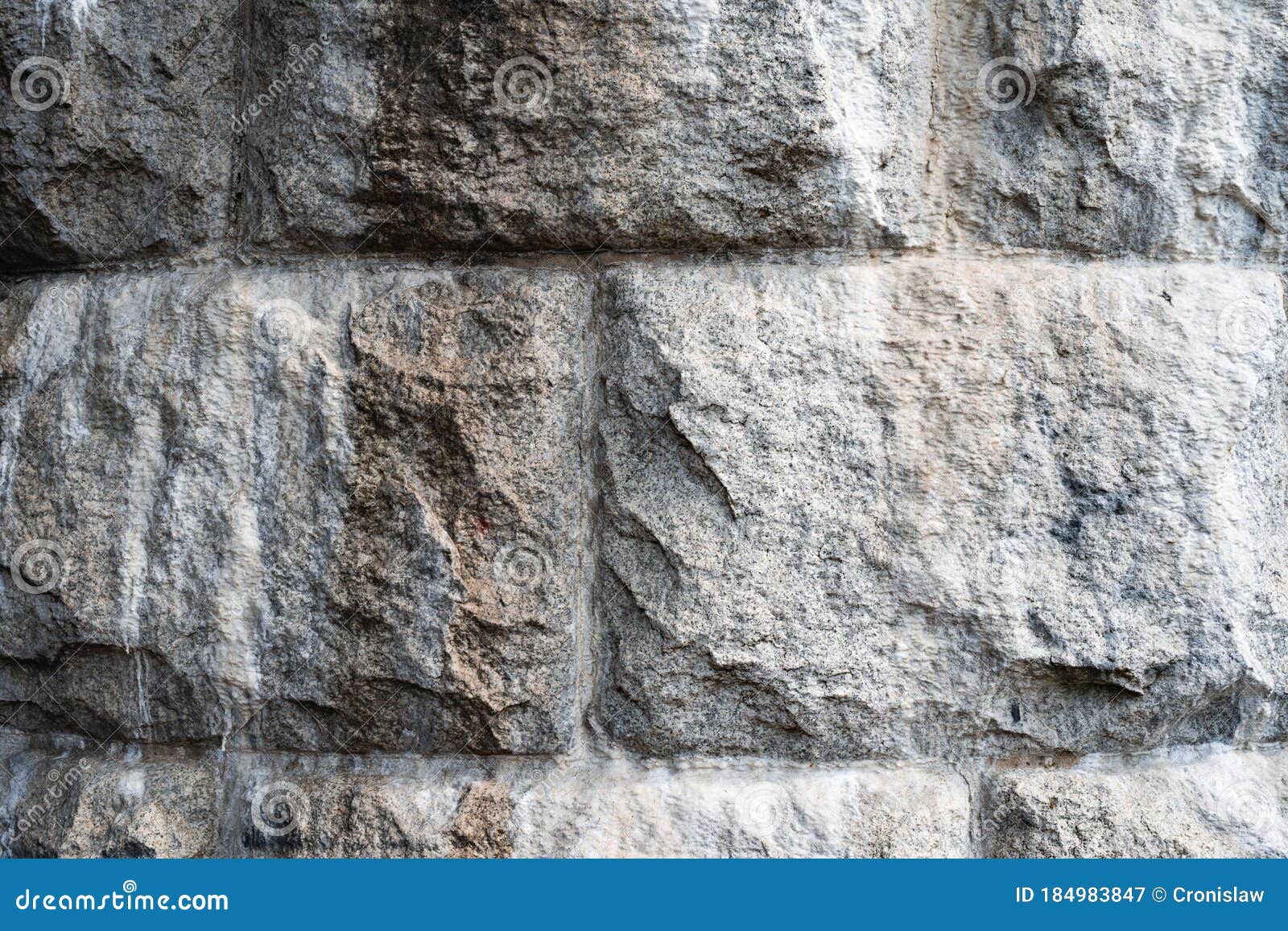 Weathered Stone Brick Wall Background Stock Image - Image of horizontal ...