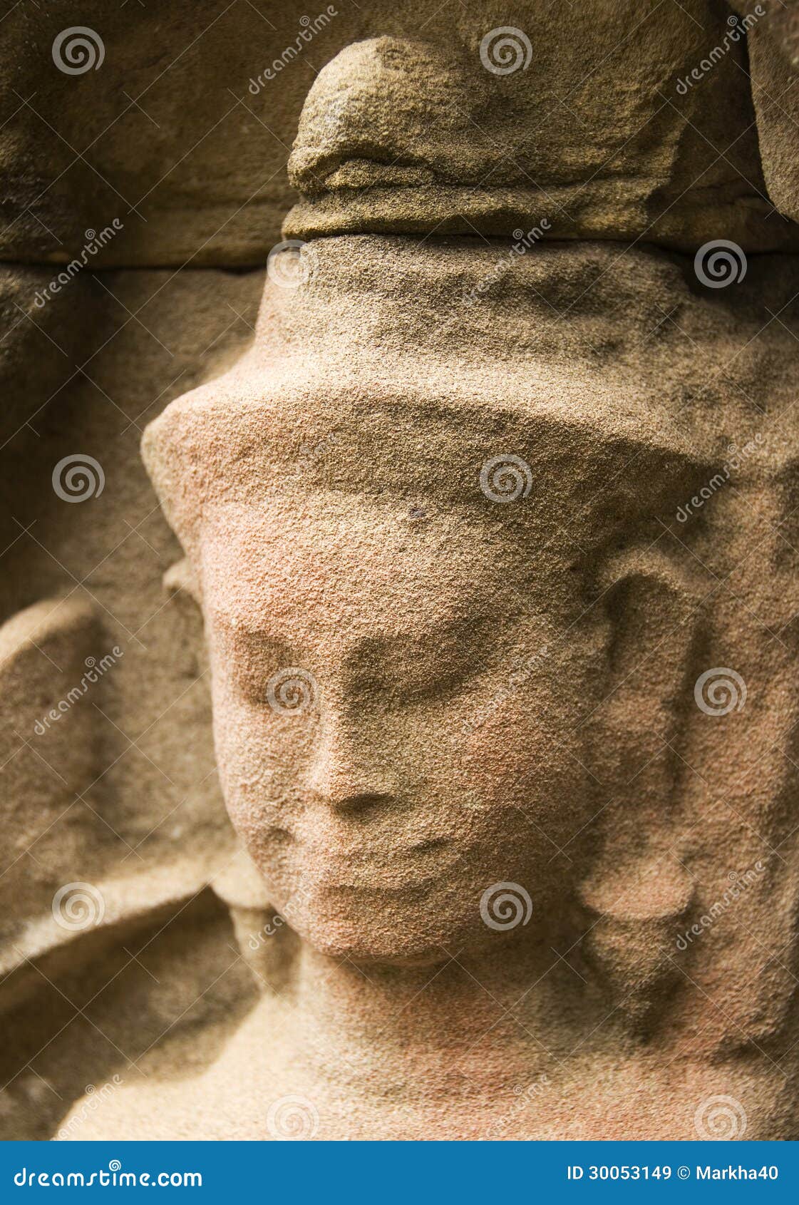 Stone Devata Carvings, Preah Kahn Temple, Cambodia Royalty-Free Stock ...