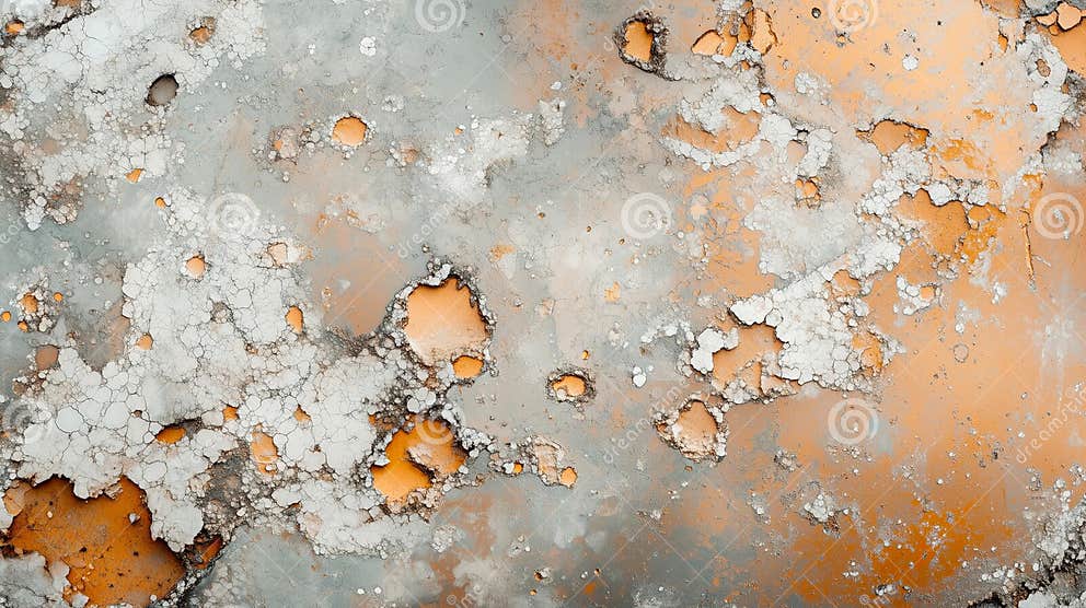 A Weathered Surface Reveals a Pattern of Peeling Paint and Rust ...