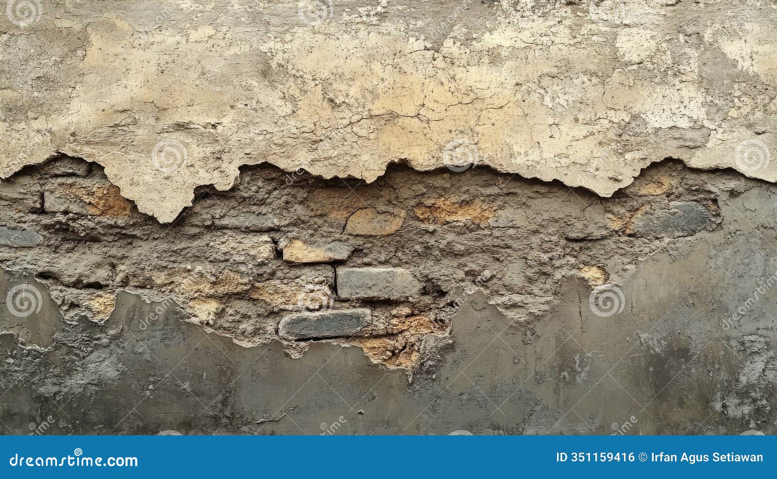 Weathered Wall Texture Reveals Aged Brickwork Beneath Crumbling Plaster Stock Illustration ...