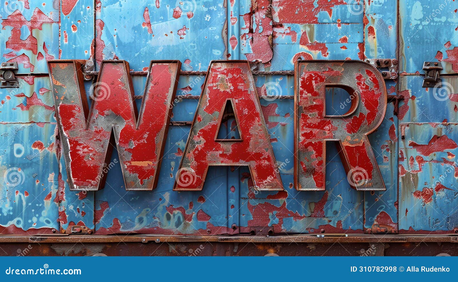 Weathered WAR Typography on Grungy Background, Symbolism of Conflict ...
