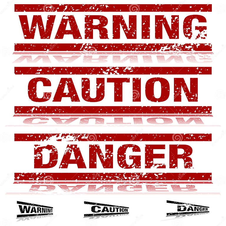 Weathered Warning Signs stock vector. Illustration of perspective ...