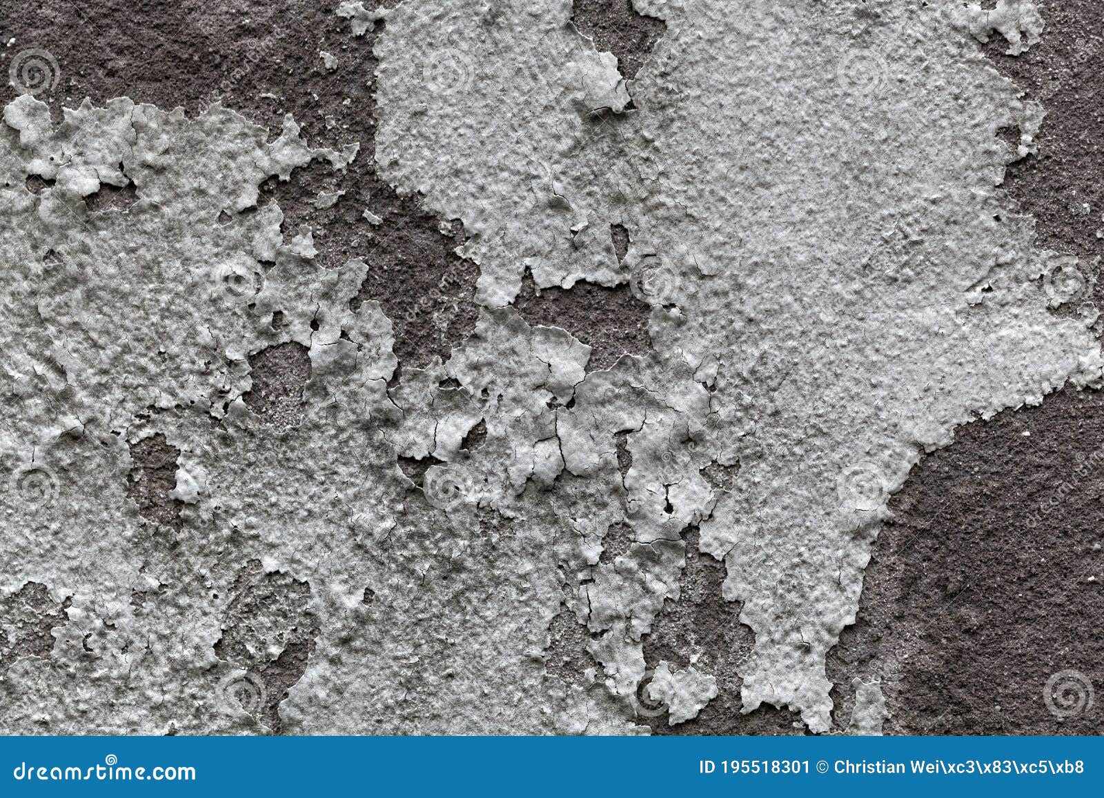 Weathered White Color on Grey Concrete Stock Image - Image of wall ...