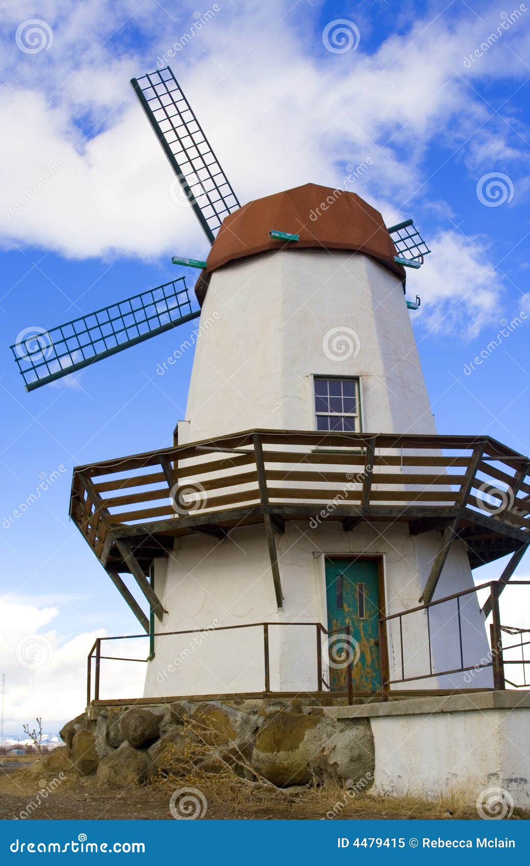 Weathered windmill stock image. Image of stone, empty - 4479415
