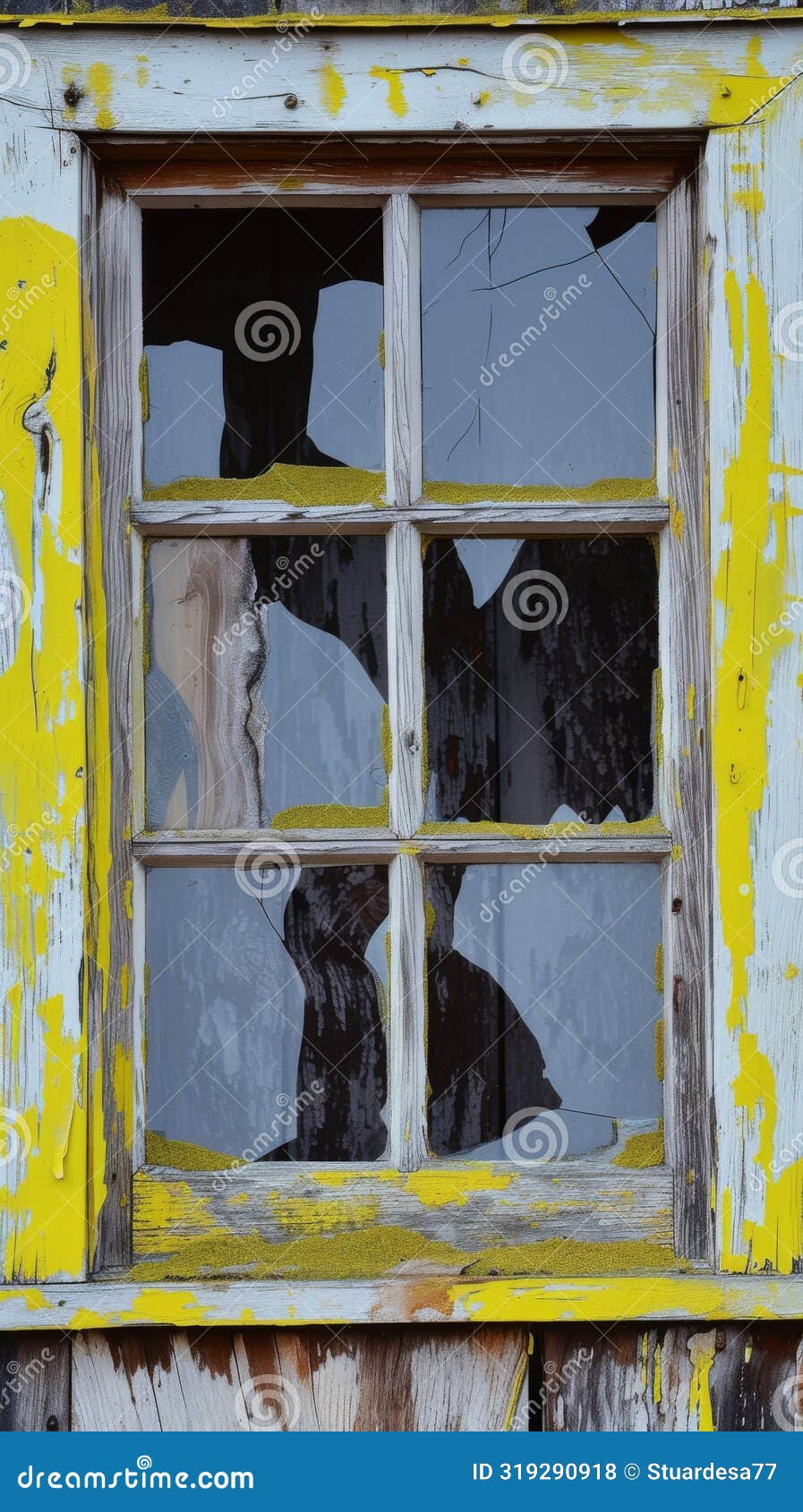 Weathered Window Frame and Broken Glass Texture Stock Photo - Image of ...