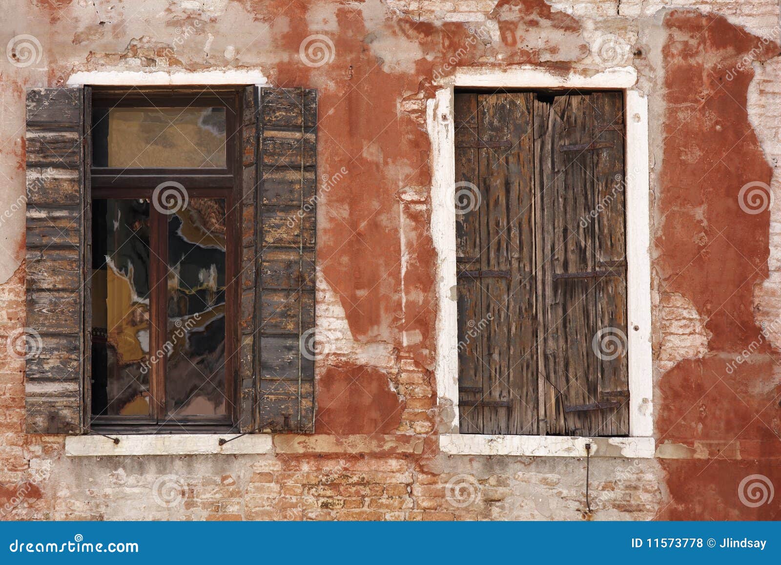 Weathered windows, Venice stock photo. Image of rough - 11573778