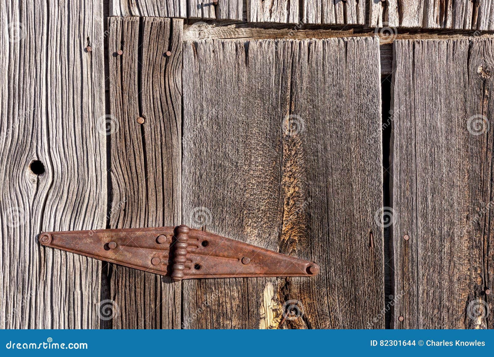 Weathered Wood Barn Door Rusted Hinge Stock Photo - Image of rustic ...