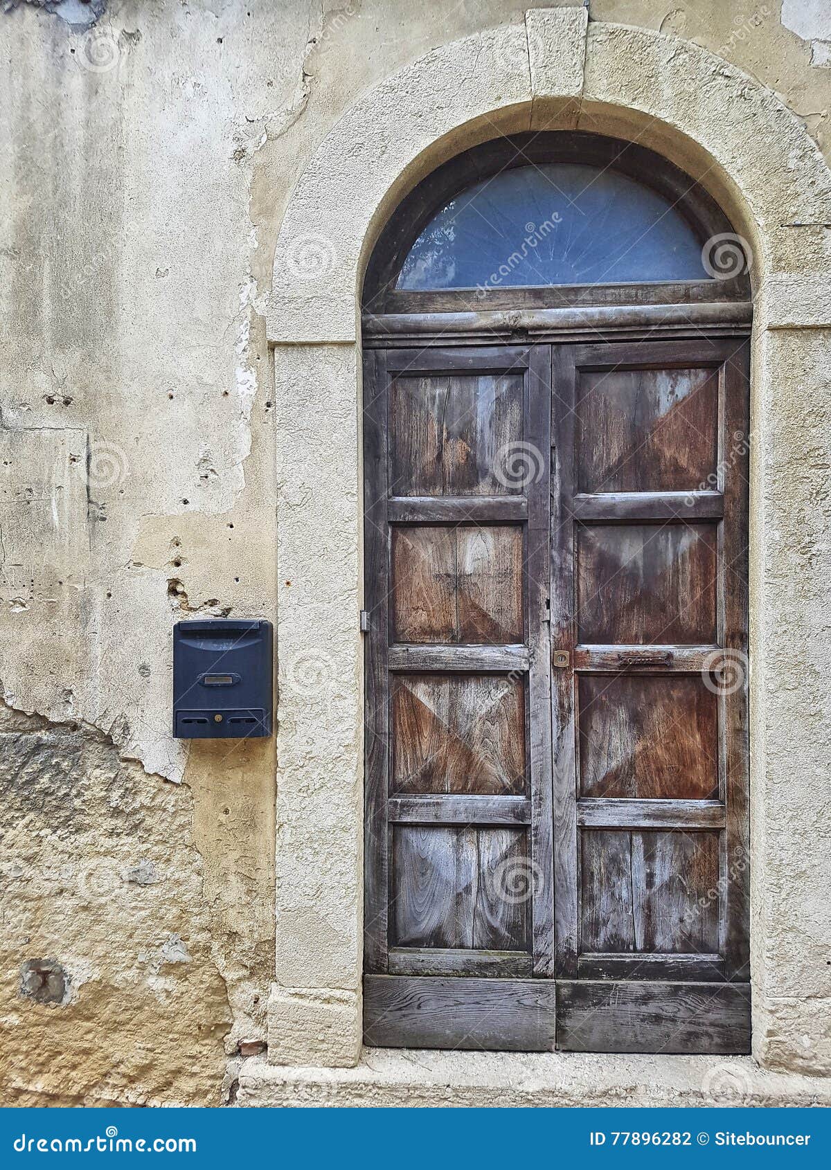 Weathered Wood Door with Arch. Stock Photo - Image of aged, arch: 77896282