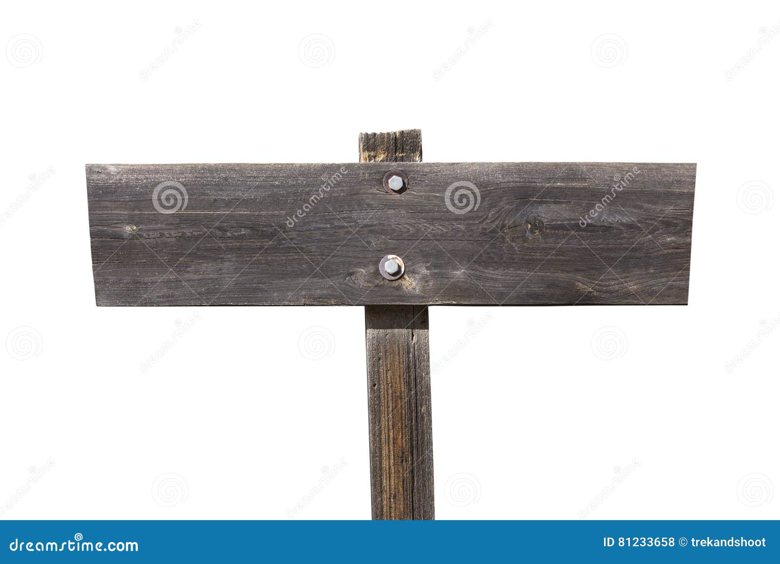 Weathered Wood Sign Isolated on White Stock Photo - Image of clipping ...