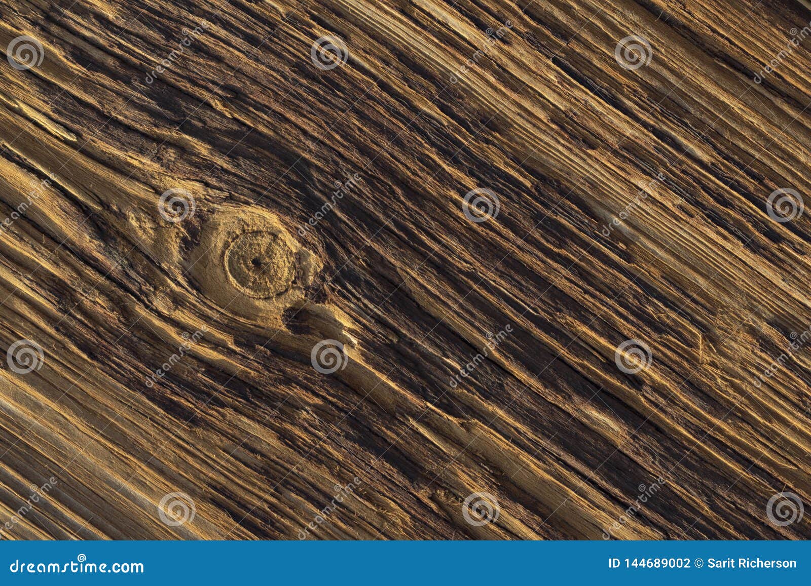 Weathered Wooden Board with a Single Knot Stock Photo - Image of grunge ...