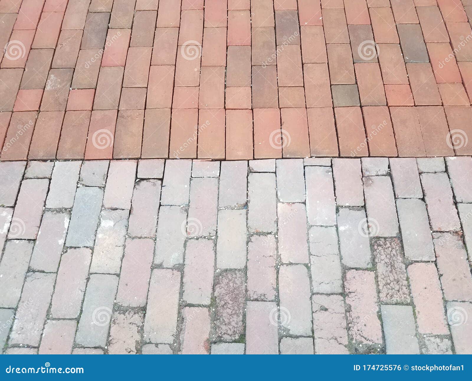 Weathered and Worn Bricks and New Red Bricks Stock Photo - Image of ...