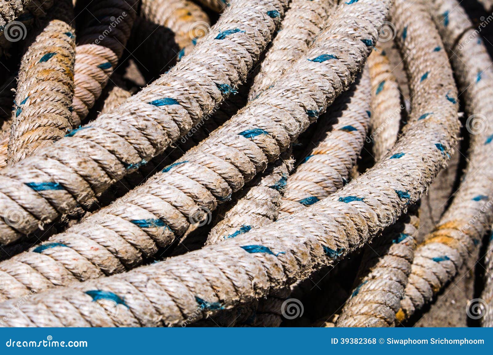 Weathered Worn Fishing Ropes Stock Photo - Image of closeup, fishing ...