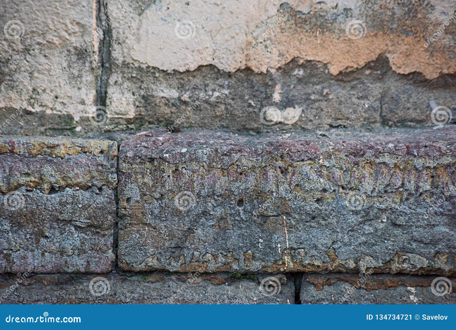 Weathered Worn Stone Wall Texture Stock Image - Image of cement ...