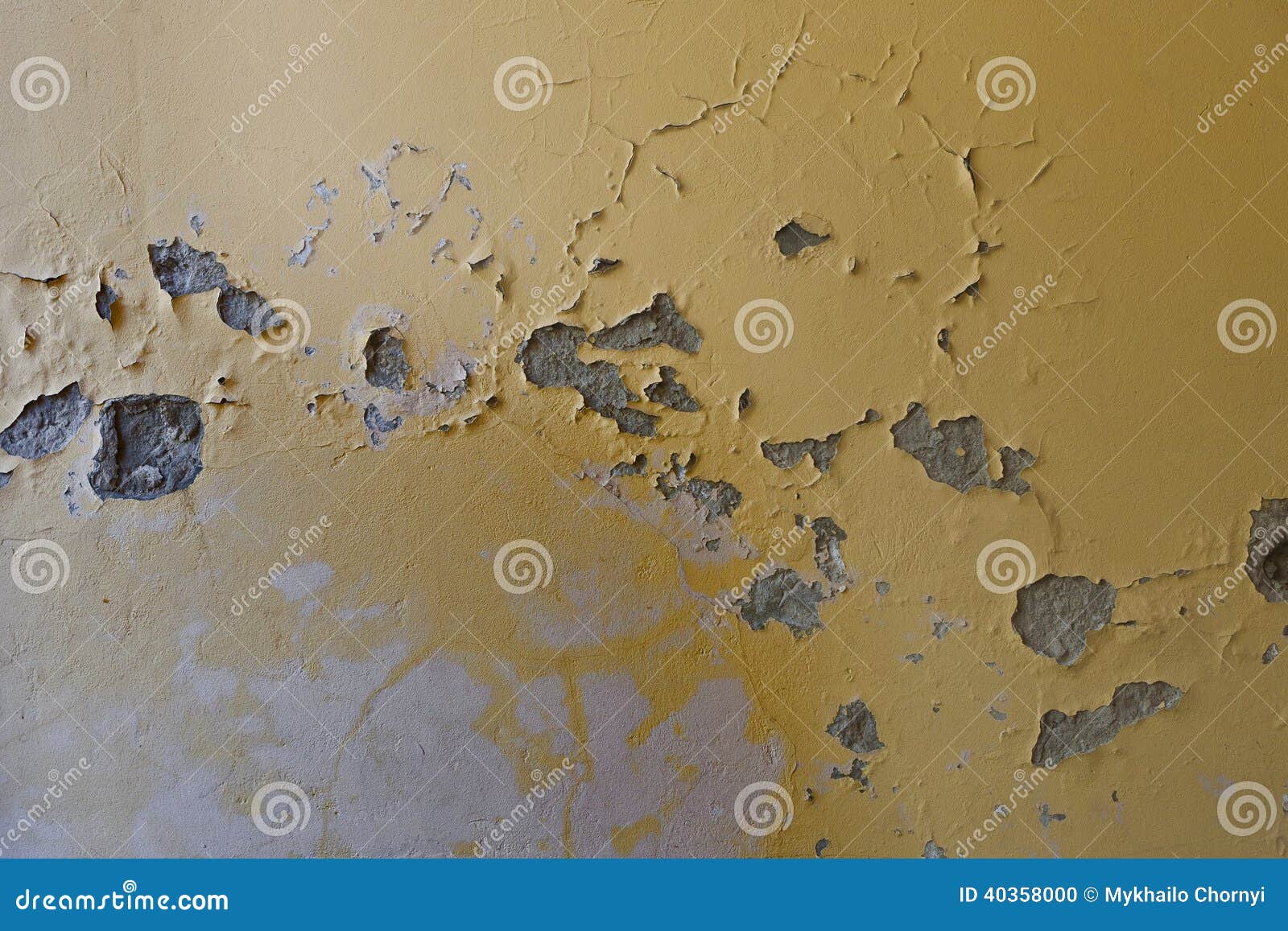 Weathered Yellow Wall with Stains Stock Photo - Image of texture ...