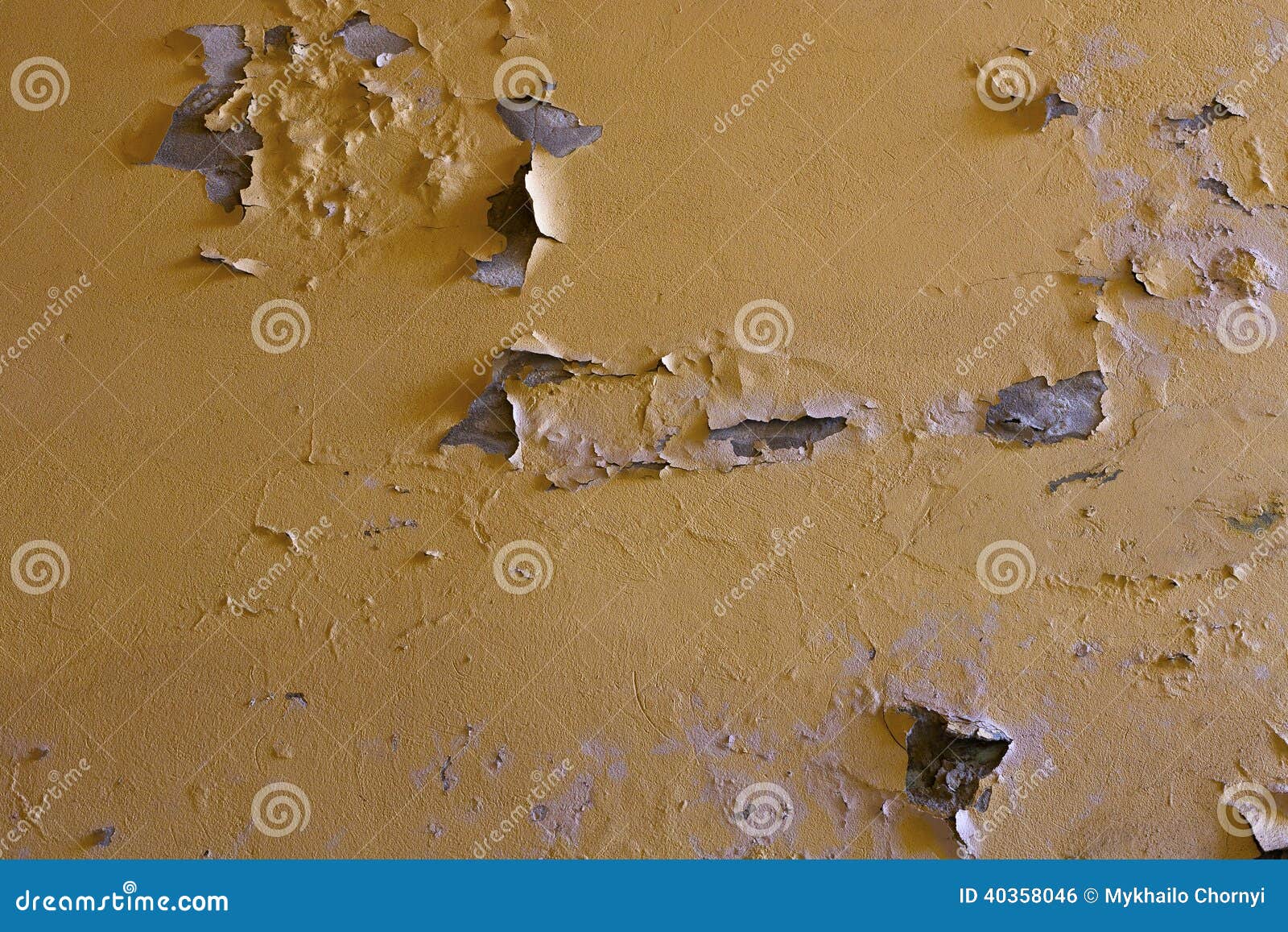 Weathered Yellow Wall with Stains Stock Photo - Image of grunge ...