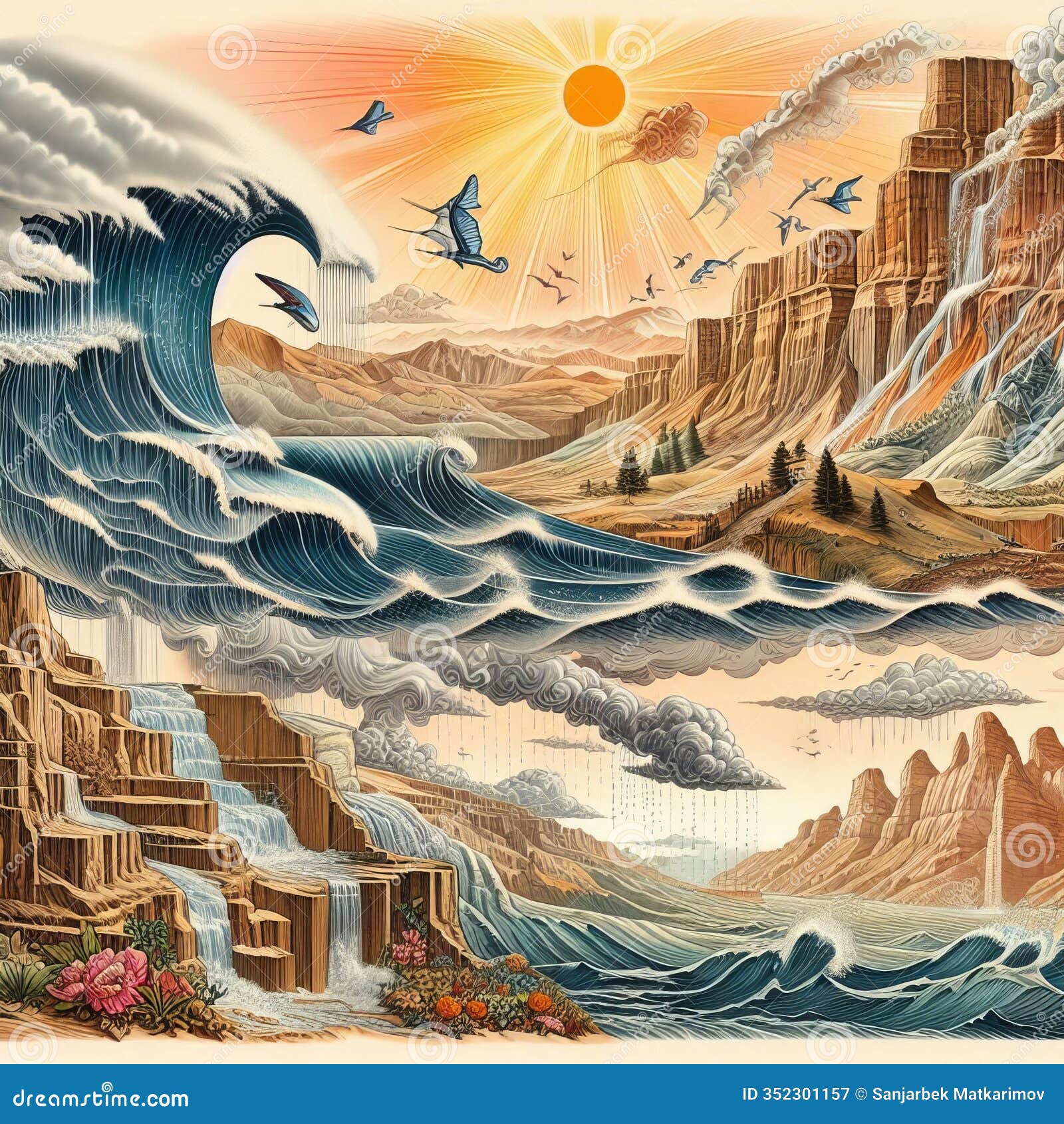 Weathering and Erosion Illustrations of Weathering and Erosion P Stock ...