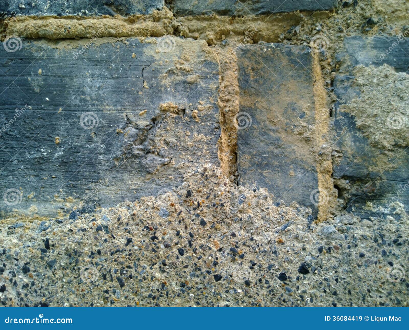 Weathering of Exposed Brick Walls Stock Image - Image of loess, blue ...