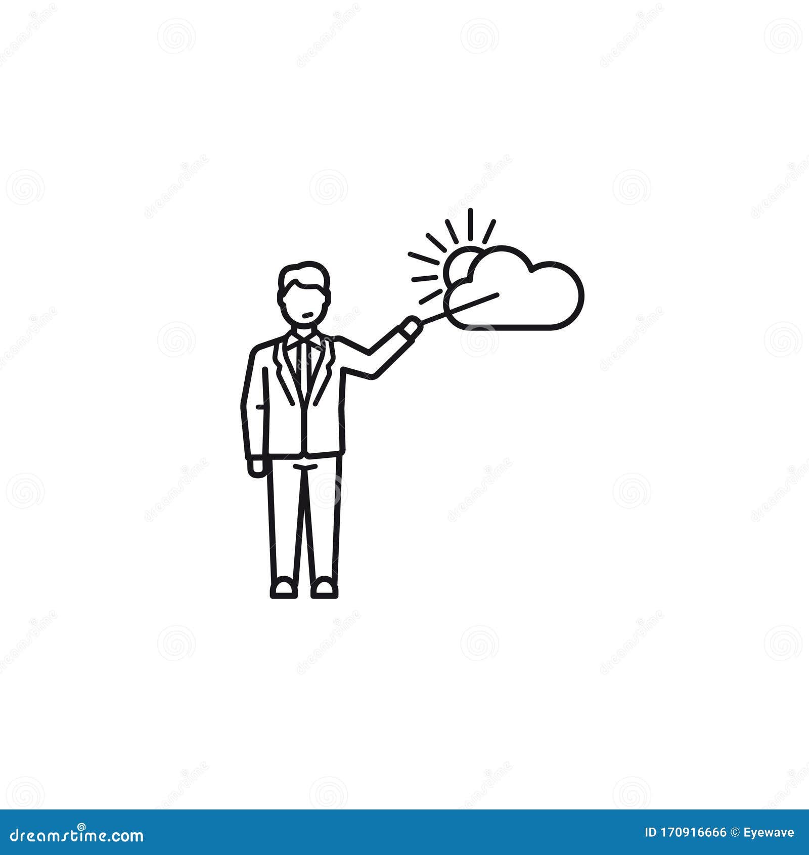 Weatherman Vector Line Icon Stock Vector - Illustration of show, person ...