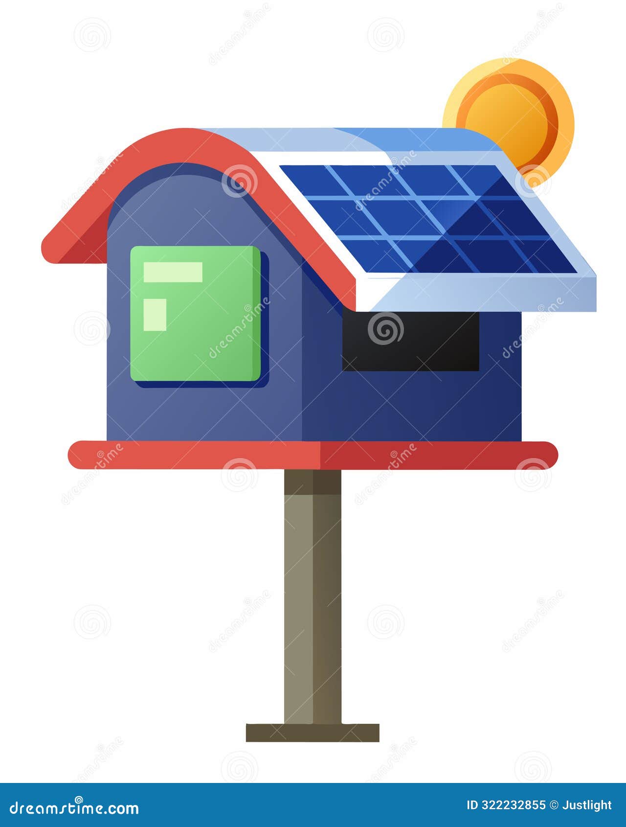 A Weatherproof Mailbox with a Solar Panel on the Front Lighting Up the ...