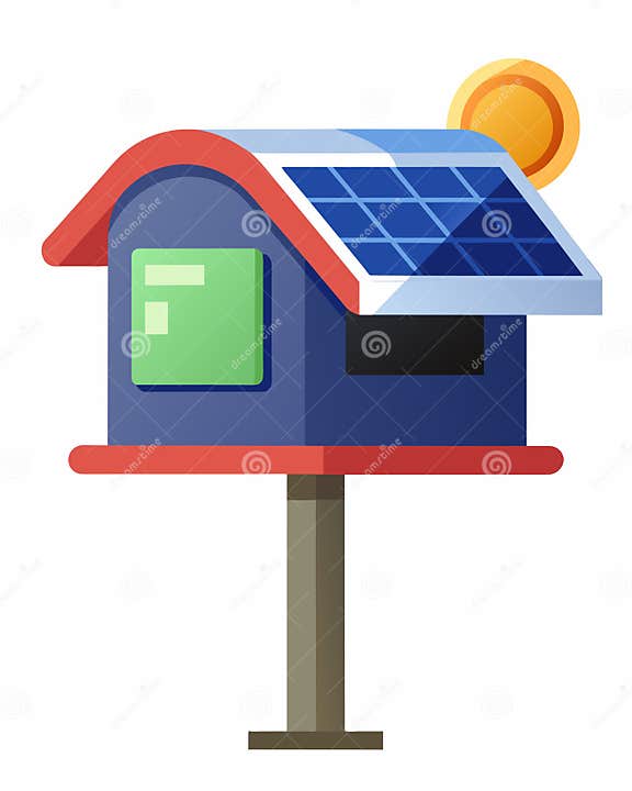 A Weatherproof Mailbox with a Solar Panel on the Front Lighting Up the ...
