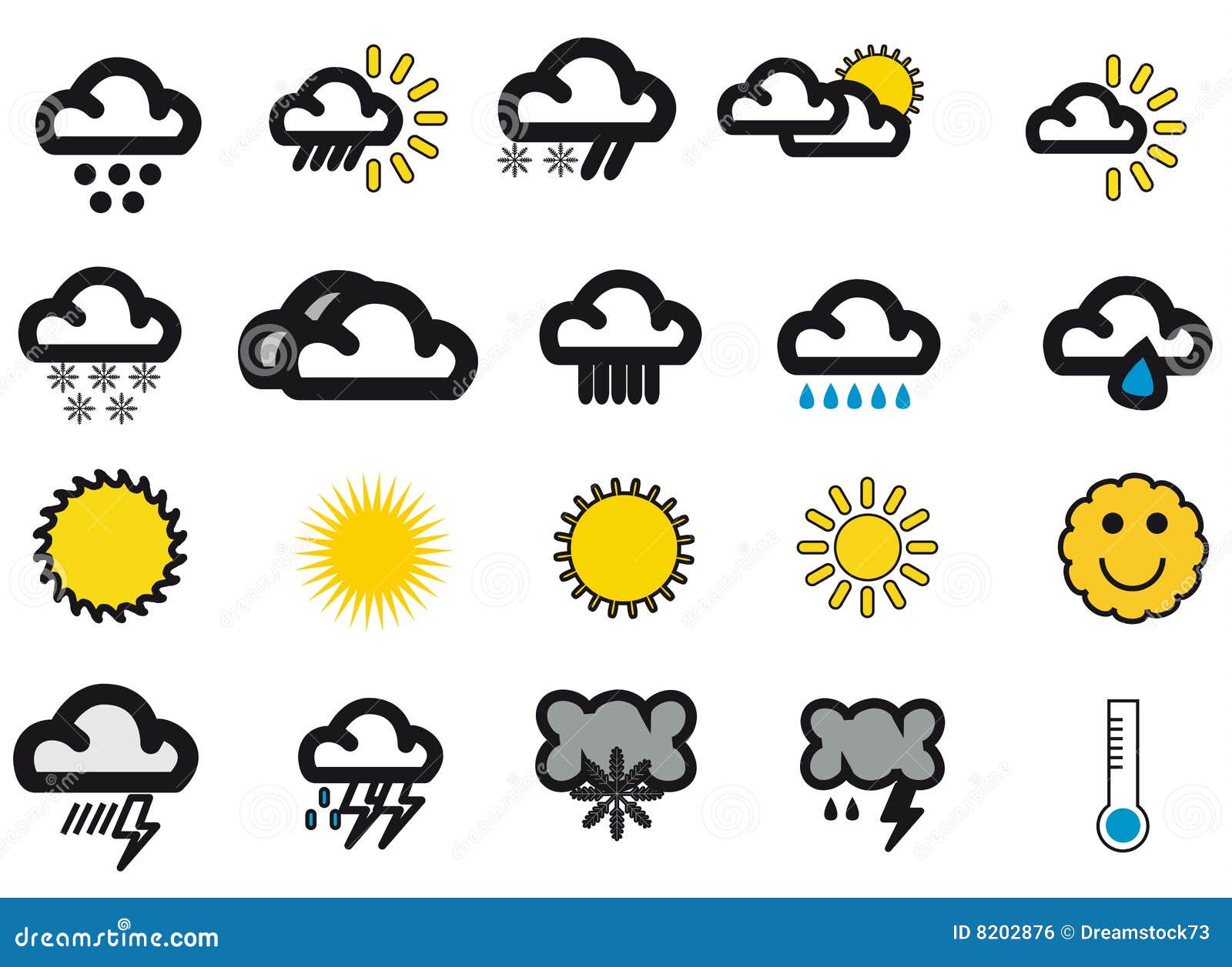 Weathersymbols stock vector. Illustration of move, climatic - 8202876