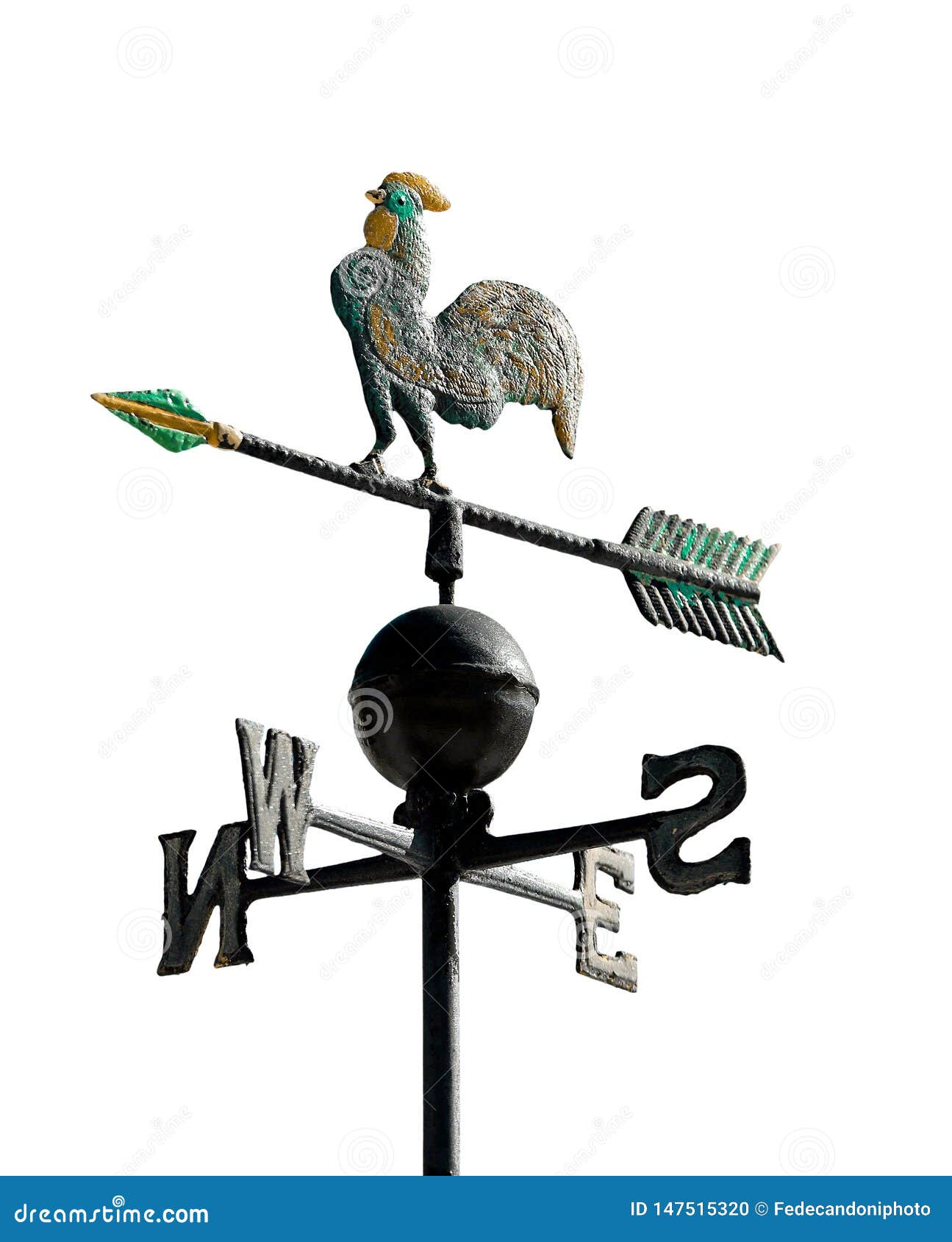 Weathervane To Indicate the Wind Direction with a Rooster Stock Photo ...