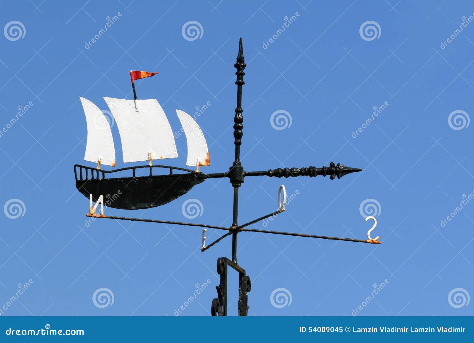 Weathervane yacht stock image. Image of sailboat, blue - 54009045