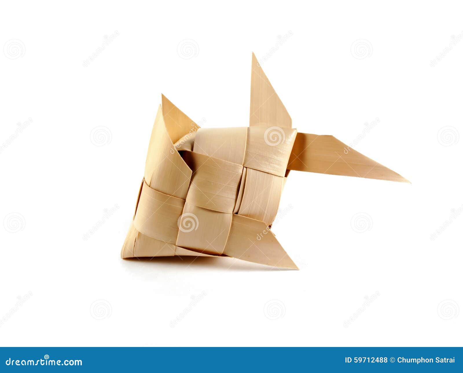 Weave Palm Leaf Fish Isolated On White Stock Photo - Image of texture ...