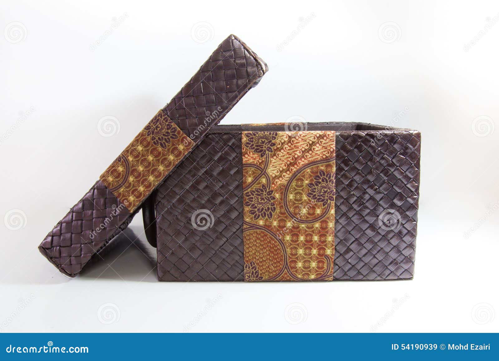 Weaved Box with Batik Decoration Stock Image - Image of basket, wood ...