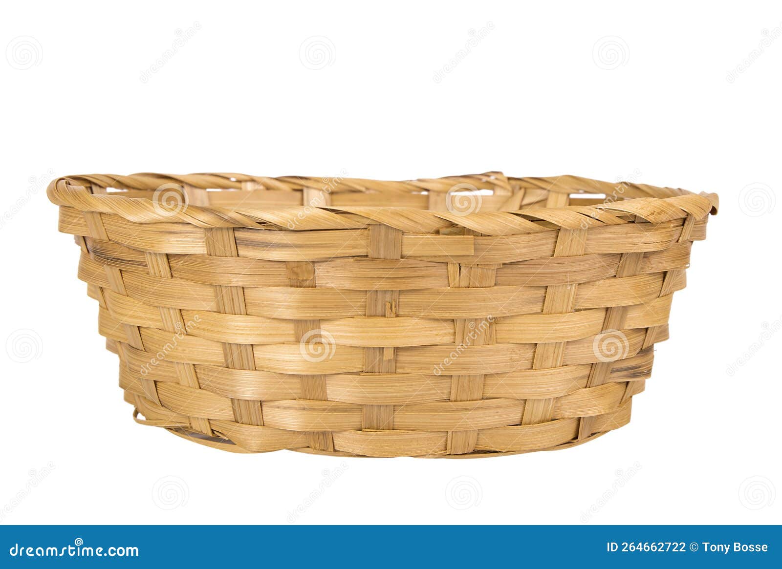 Weaved Straw Basket Isolated Stock Photo - Image of white, decor: 264662722