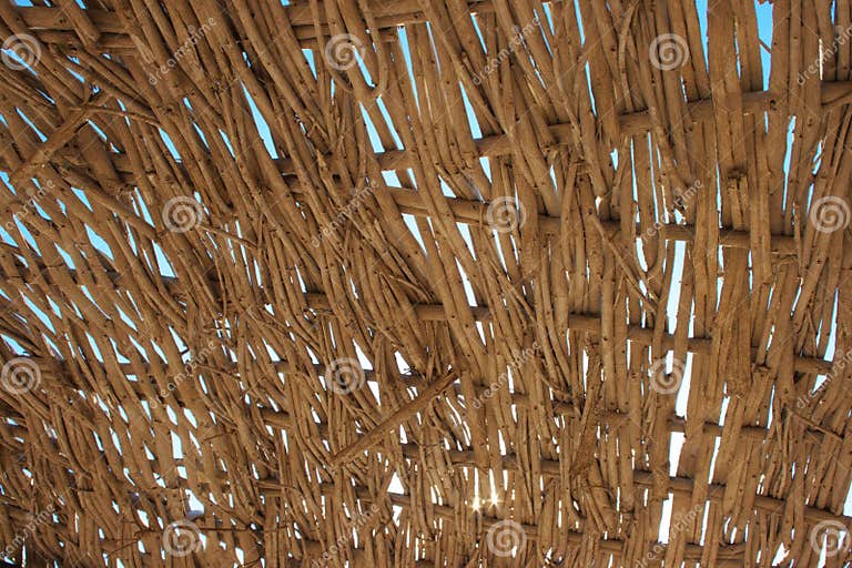 Weaved straw roof stock image. Image of cross, rural, grass - 4137959