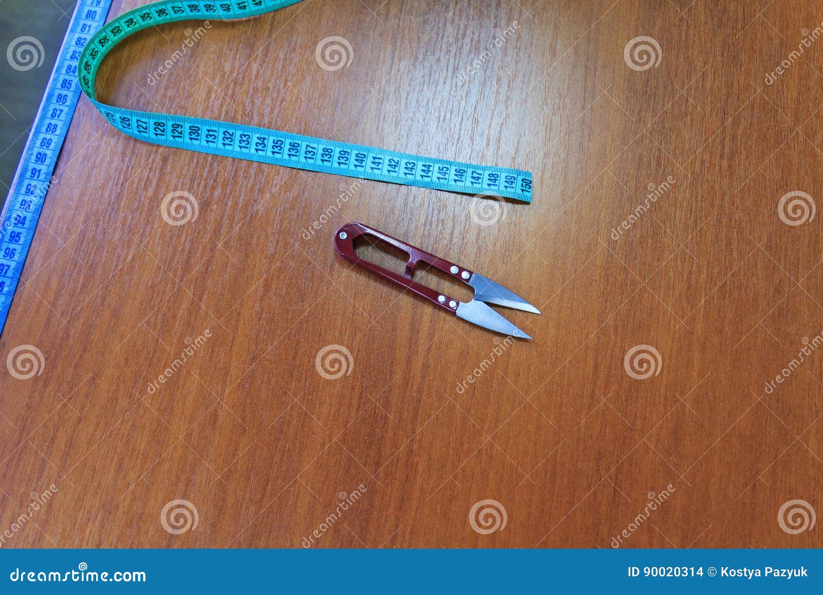 Weaver Scissors and Meter on the Table Stock Photo - Image of ...