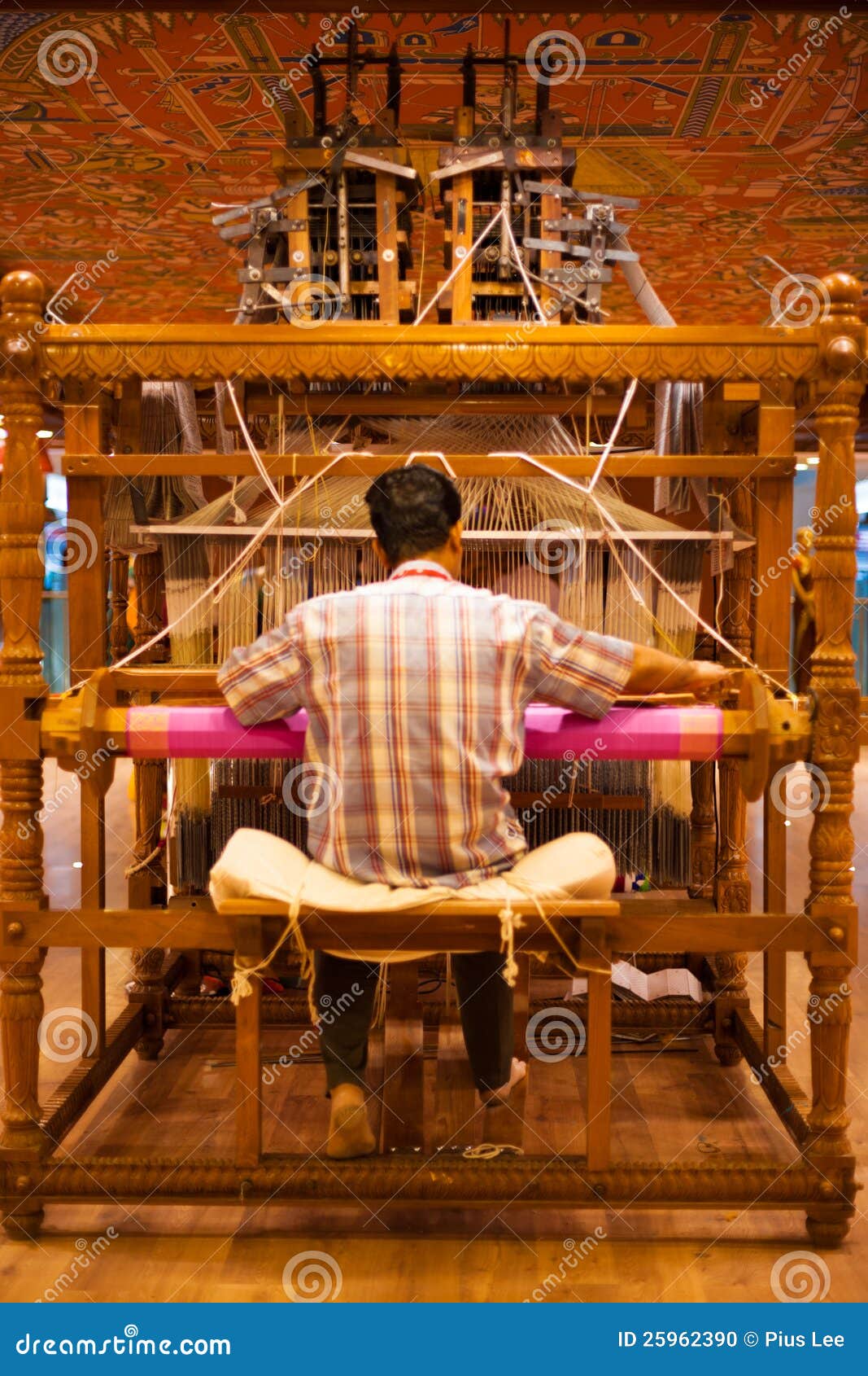 Weaver Using Hand Loom Making Sari Editorial Image - Image of hand ...