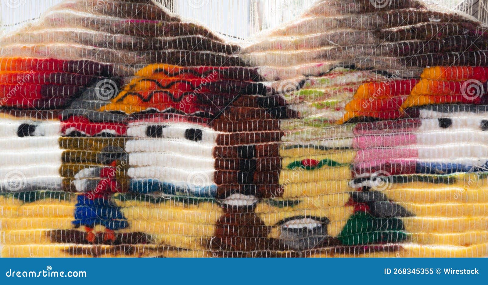 Weaving Art of a Rural Area with People Stock Illustration ...